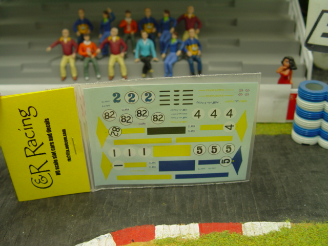 C&R Racing HO Decals for Lotus Powered by Ford Clark and AJ Foyt