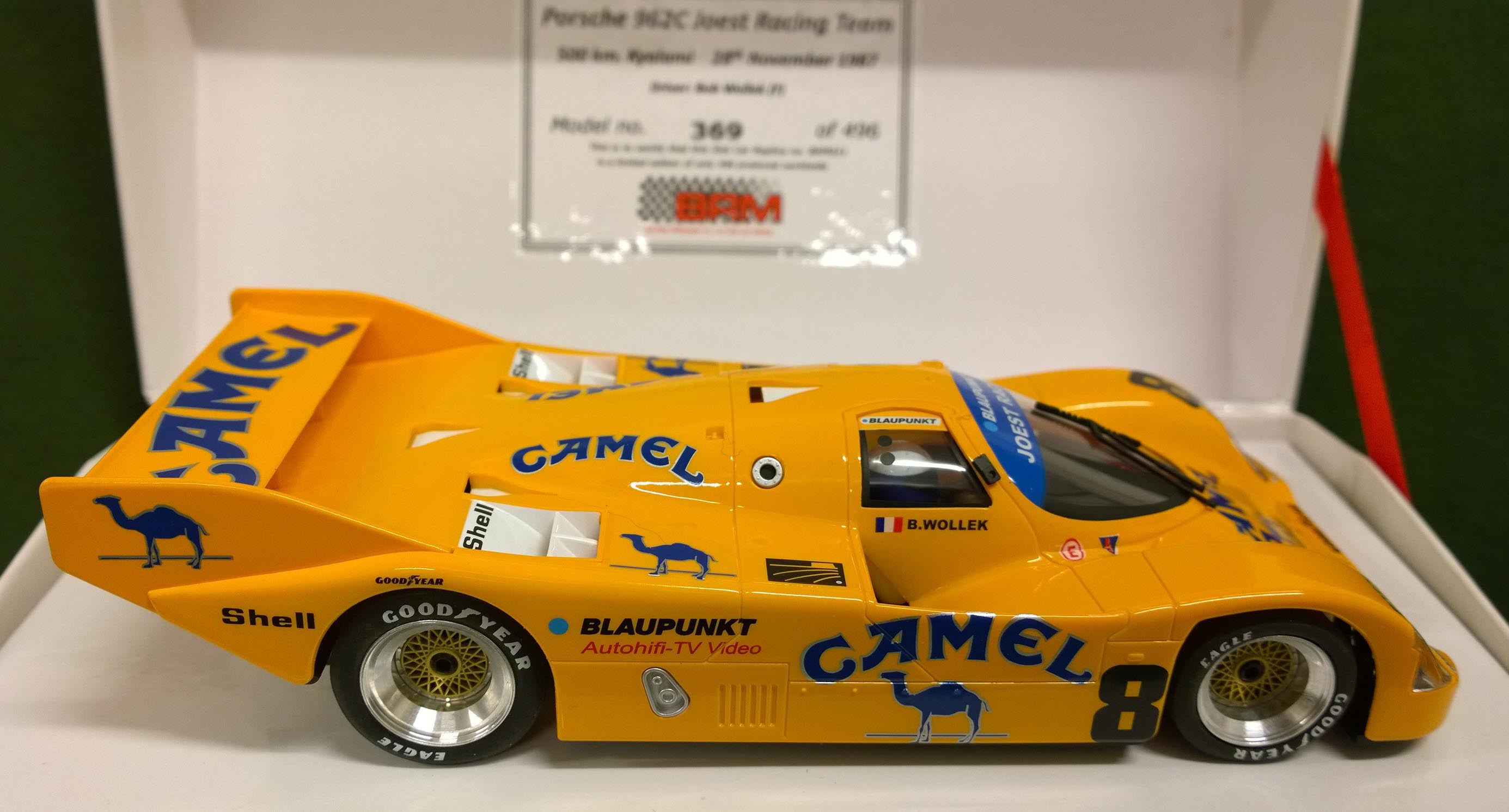 BRM021AW 'CAMEL' Porsche 962C, assembled with anglewinder chassis.