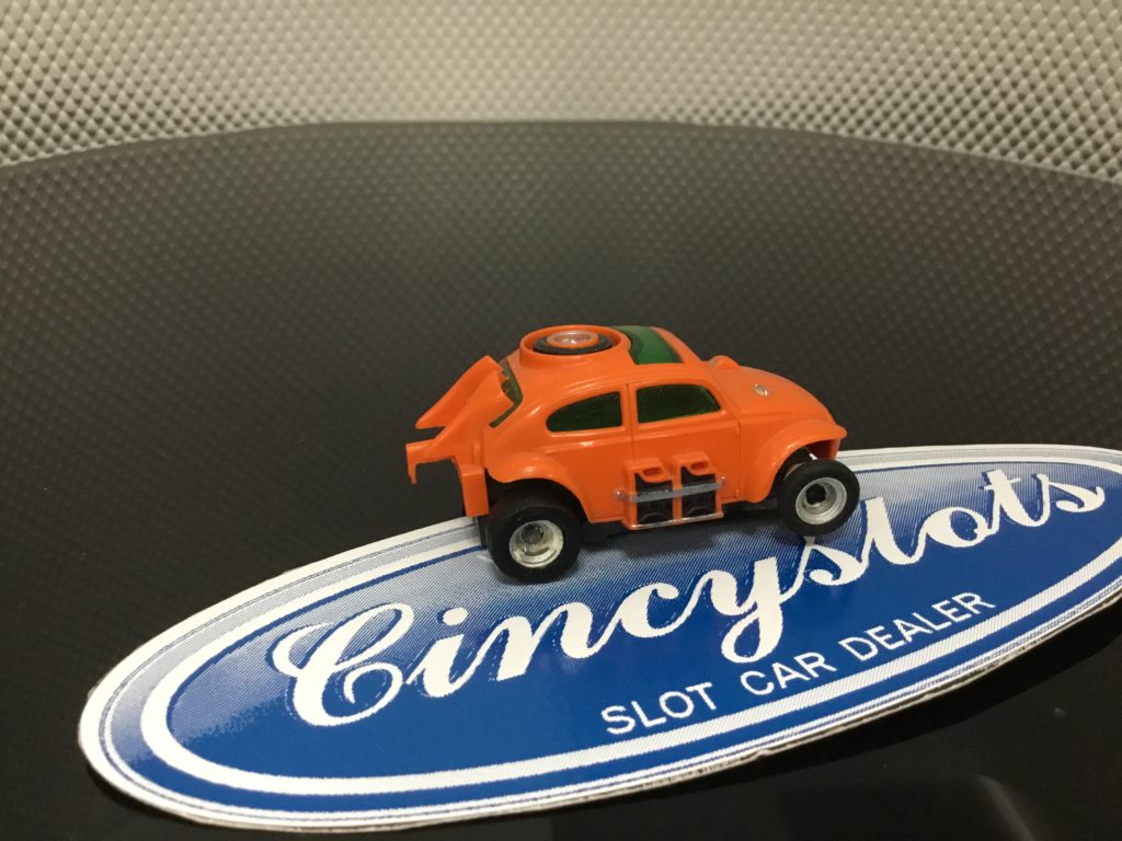 AFX ORANGE BAJA BUG HO SLOT CAR, USED NO ENGINE DETAIL.