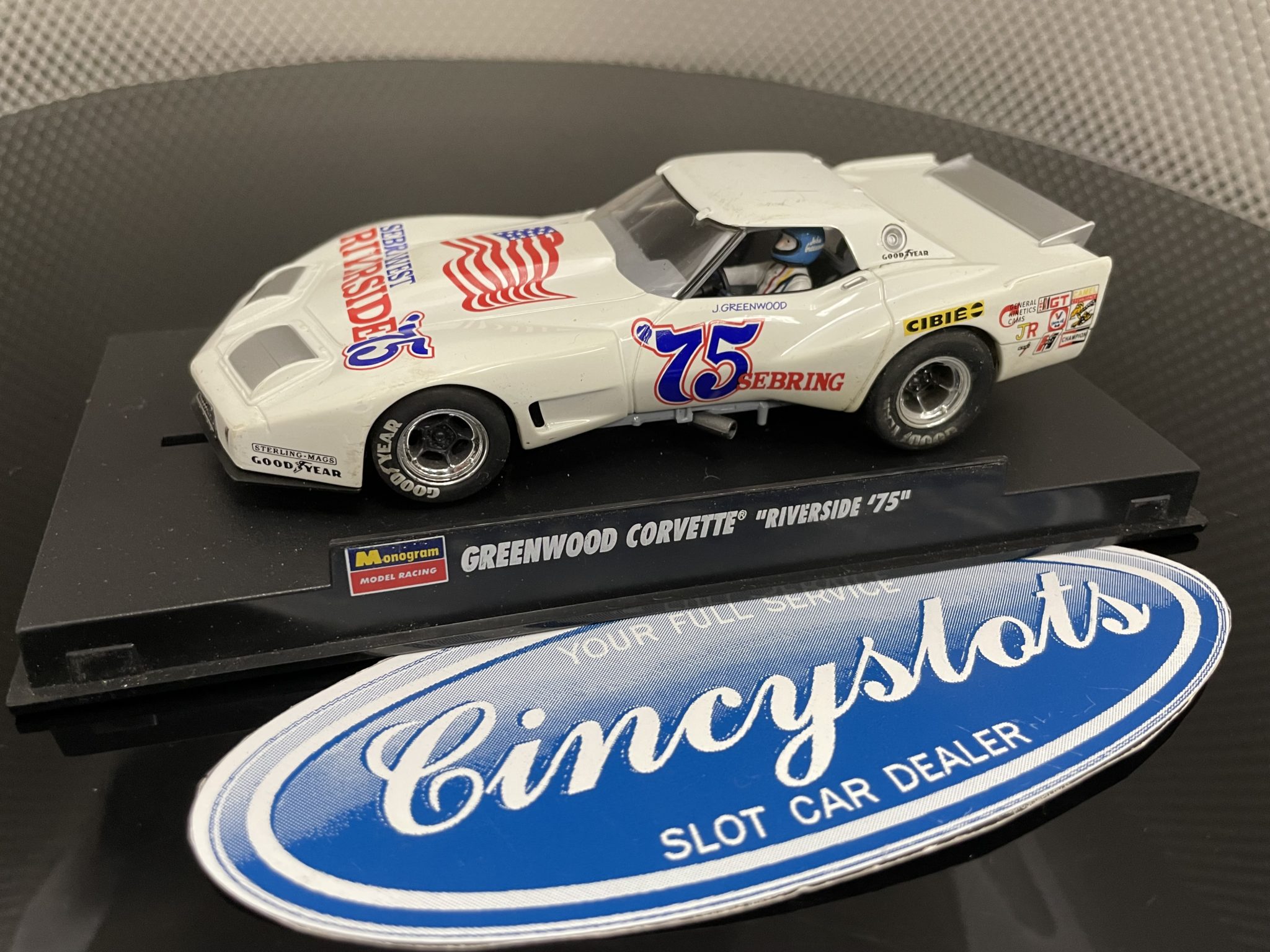 Revell Monogram Greenwood Corvette #75 1/32 Slot Car Used.