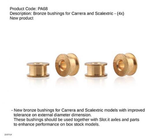Slot.it PA68 Bronze Bushings for 3/32 Axles 4pcs.