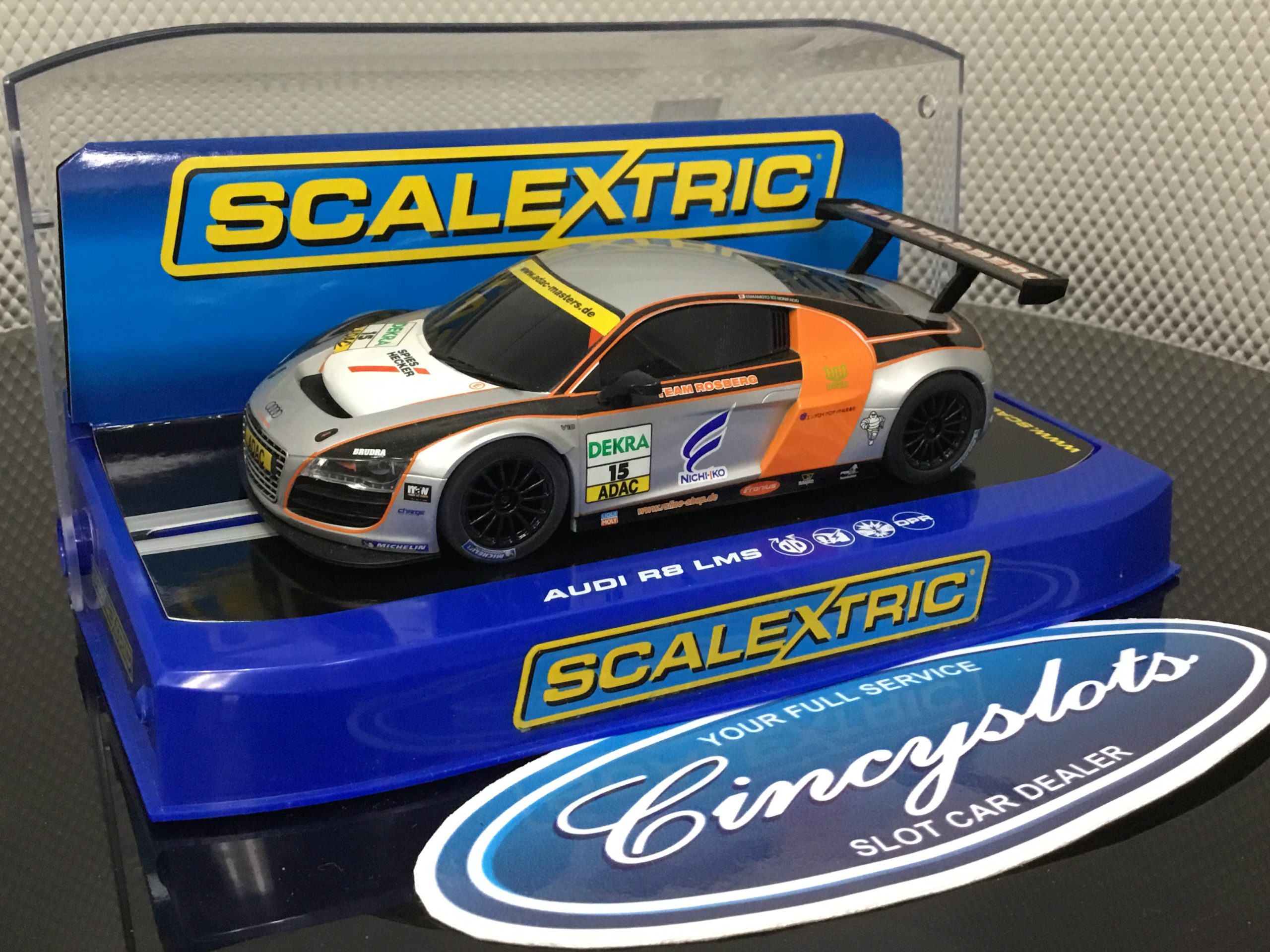Scalextric C3134 Audi R8 LMS Rossberg. Lightly Used.