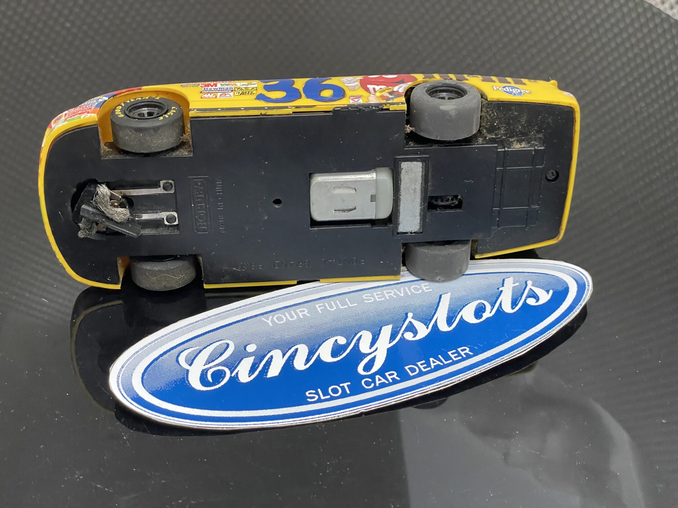Scalextric Schrader M&M #36 1/32 Slot Car Nascar USED.