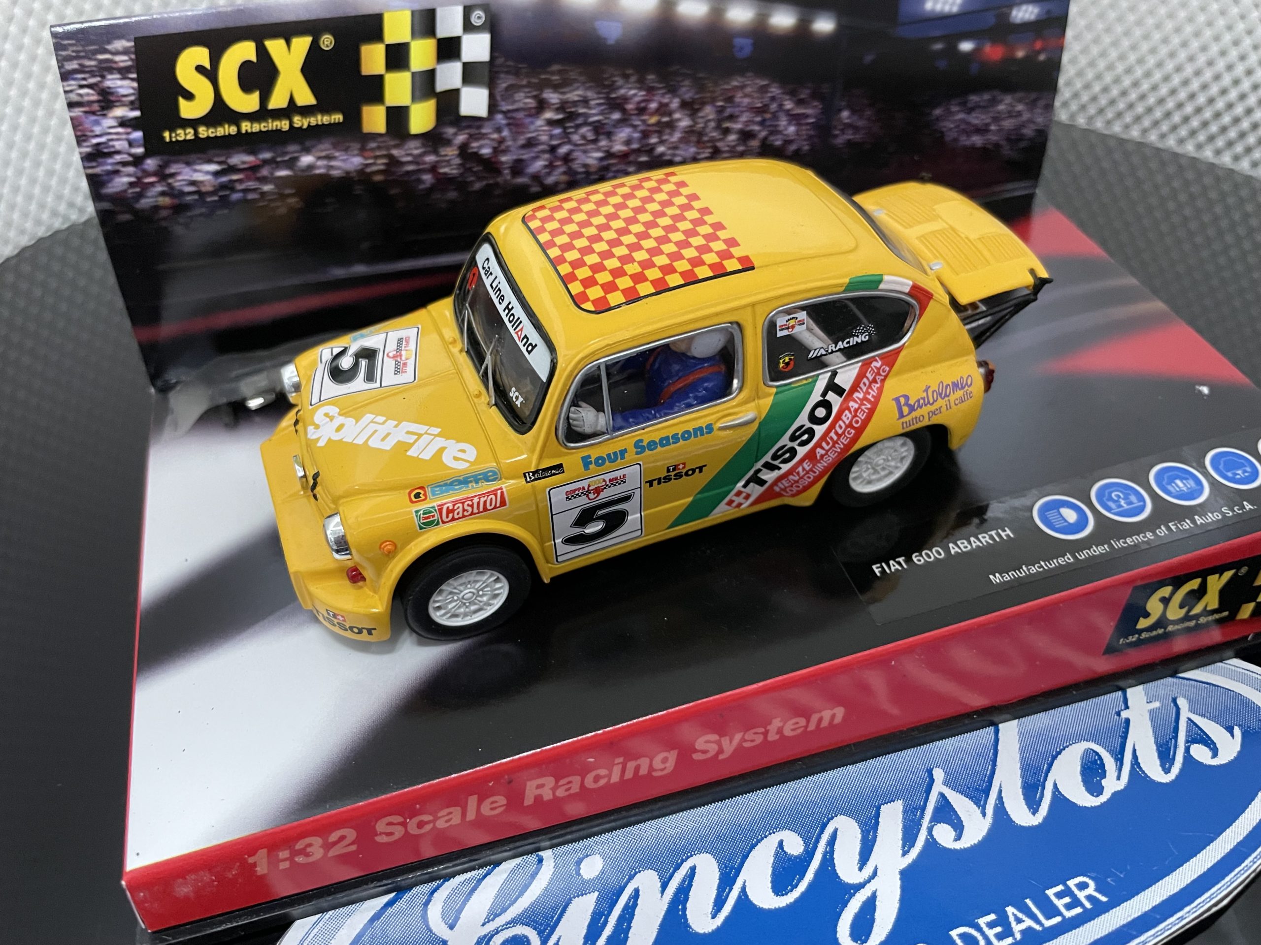 SCX 61460 Fiat Abarth Tissot 1/32 Slot Car, Lightly Used.