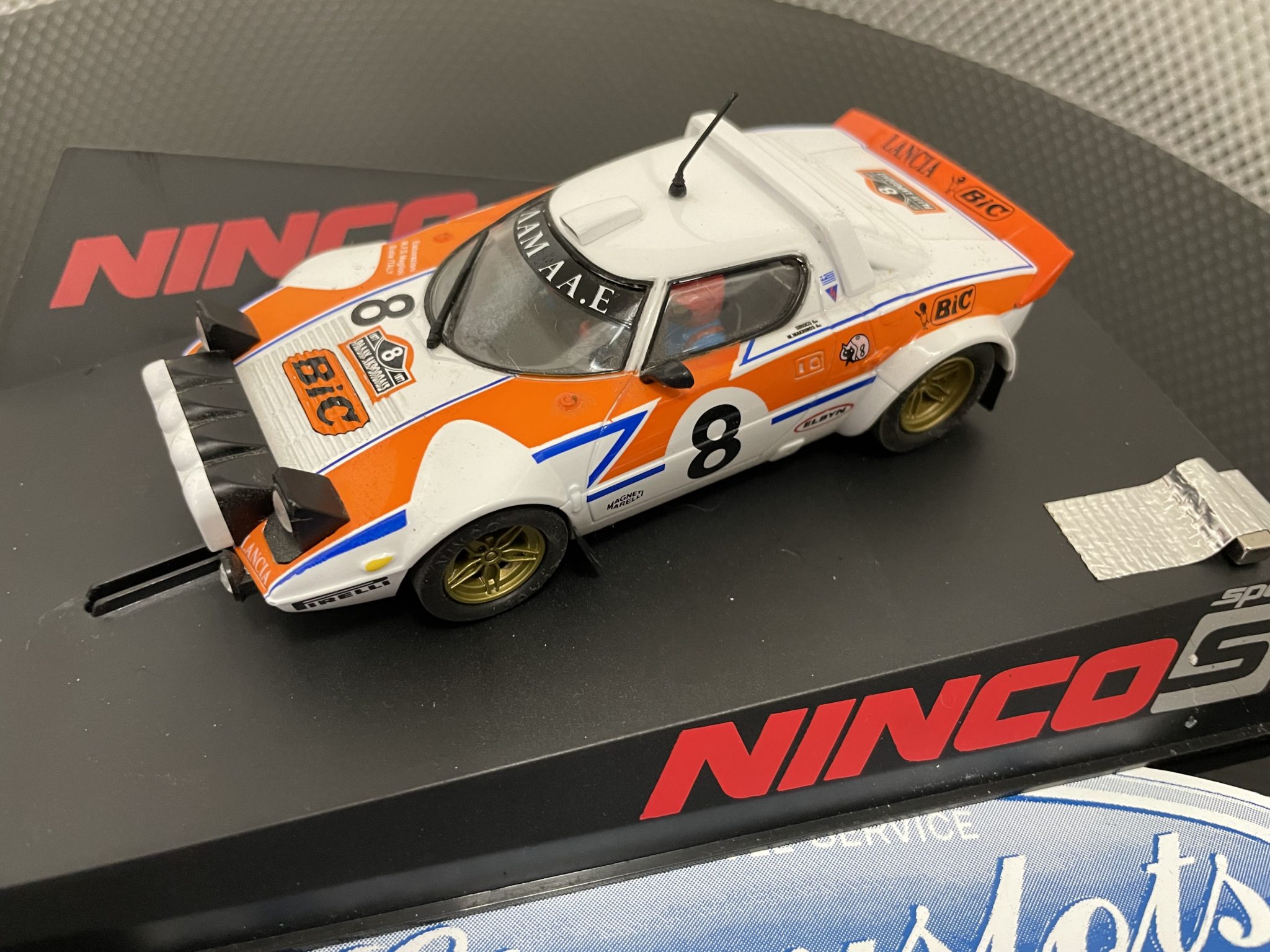 Ninco 50631 Lancia Stratos BIC Rally #8 1/32 Slot Car, Lightly Used