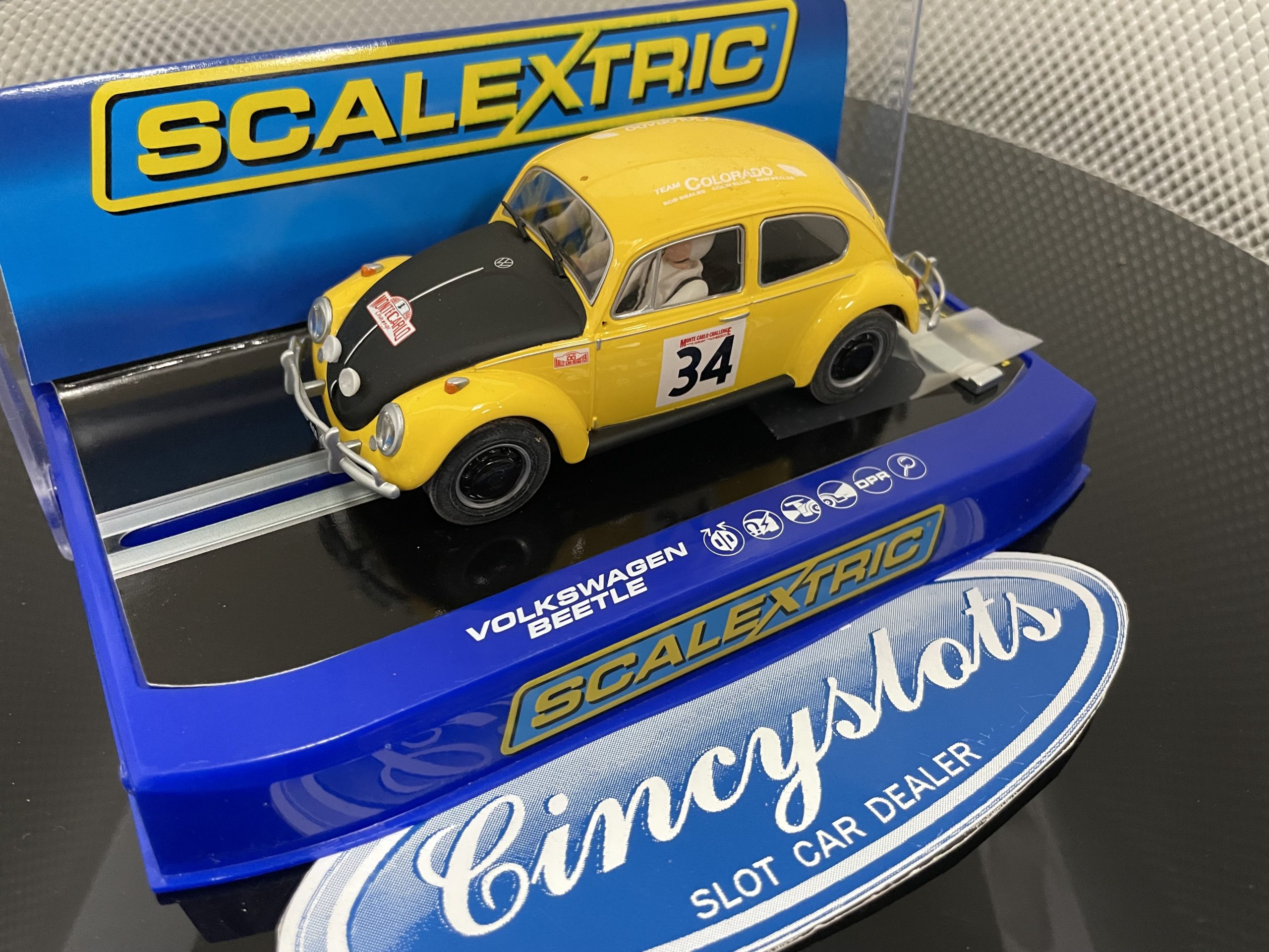 Scalextric C3412 VW Beetle 1/32 Slot Car Lightly Used.