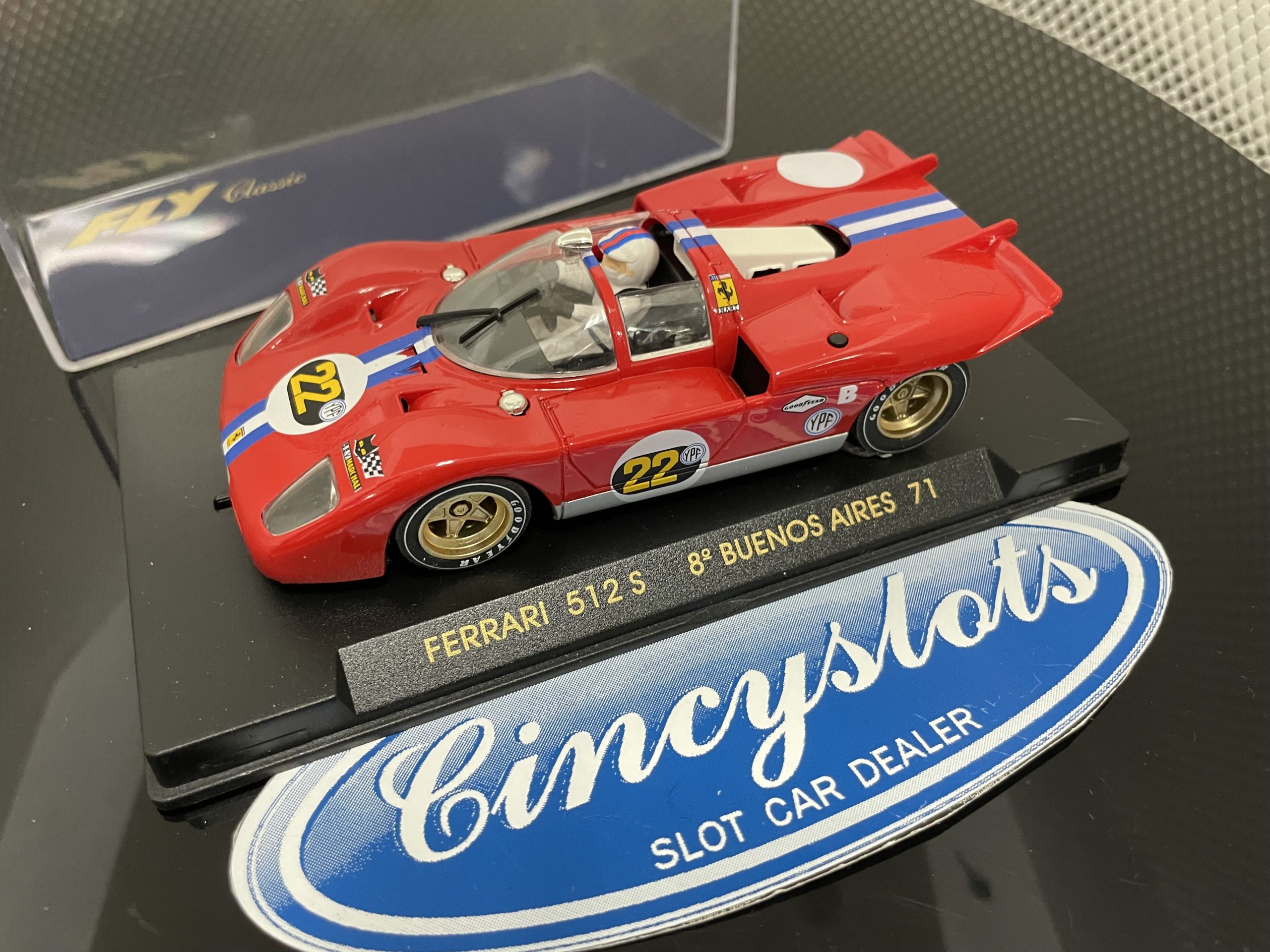 FLY C3 FERRARI 512S 1/32 SLOT CAR, LIGHTLY USED.