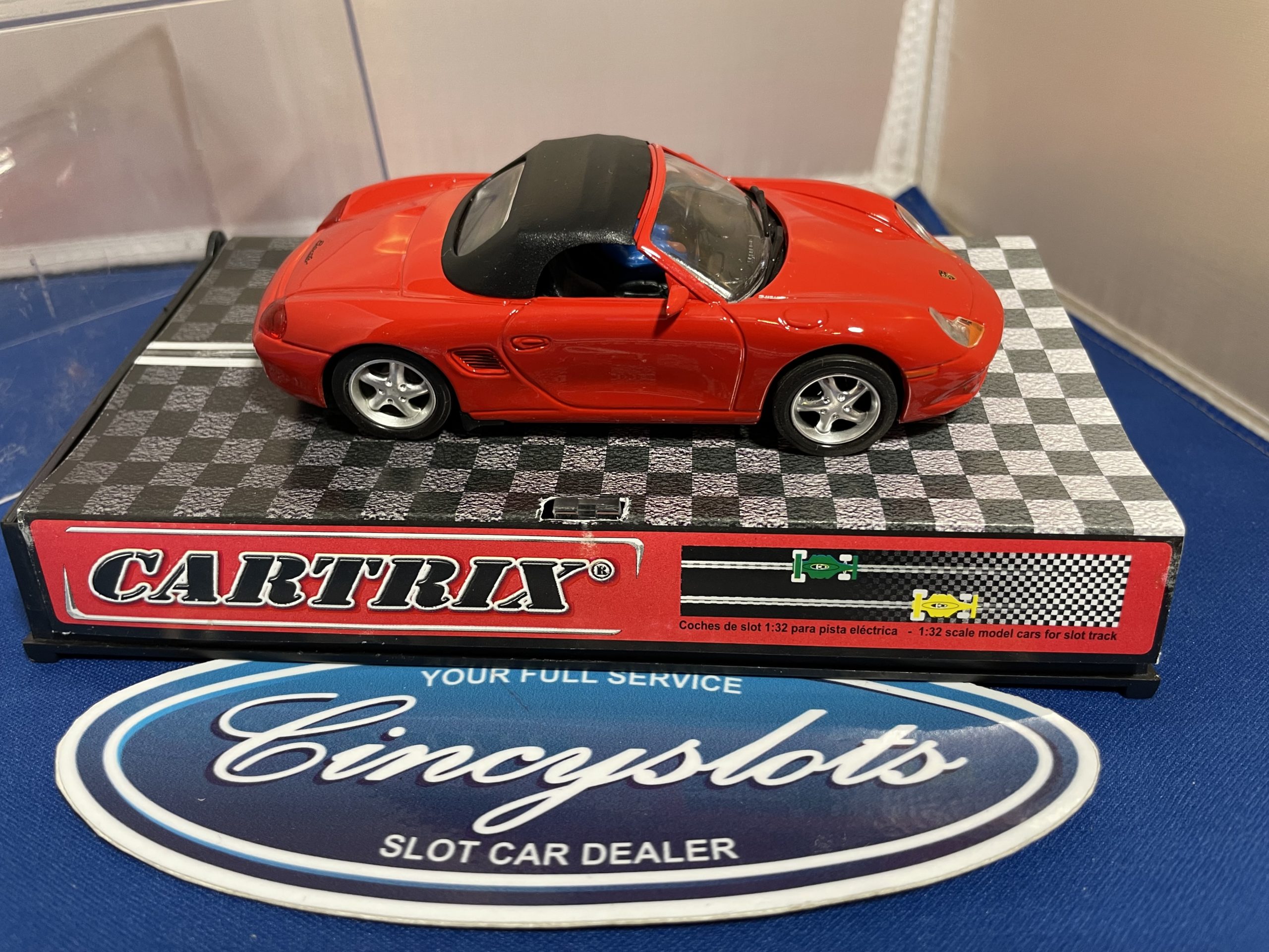 Cartrix Porsche Boxster Red, Lightly Used 1/32 Slot Car.
