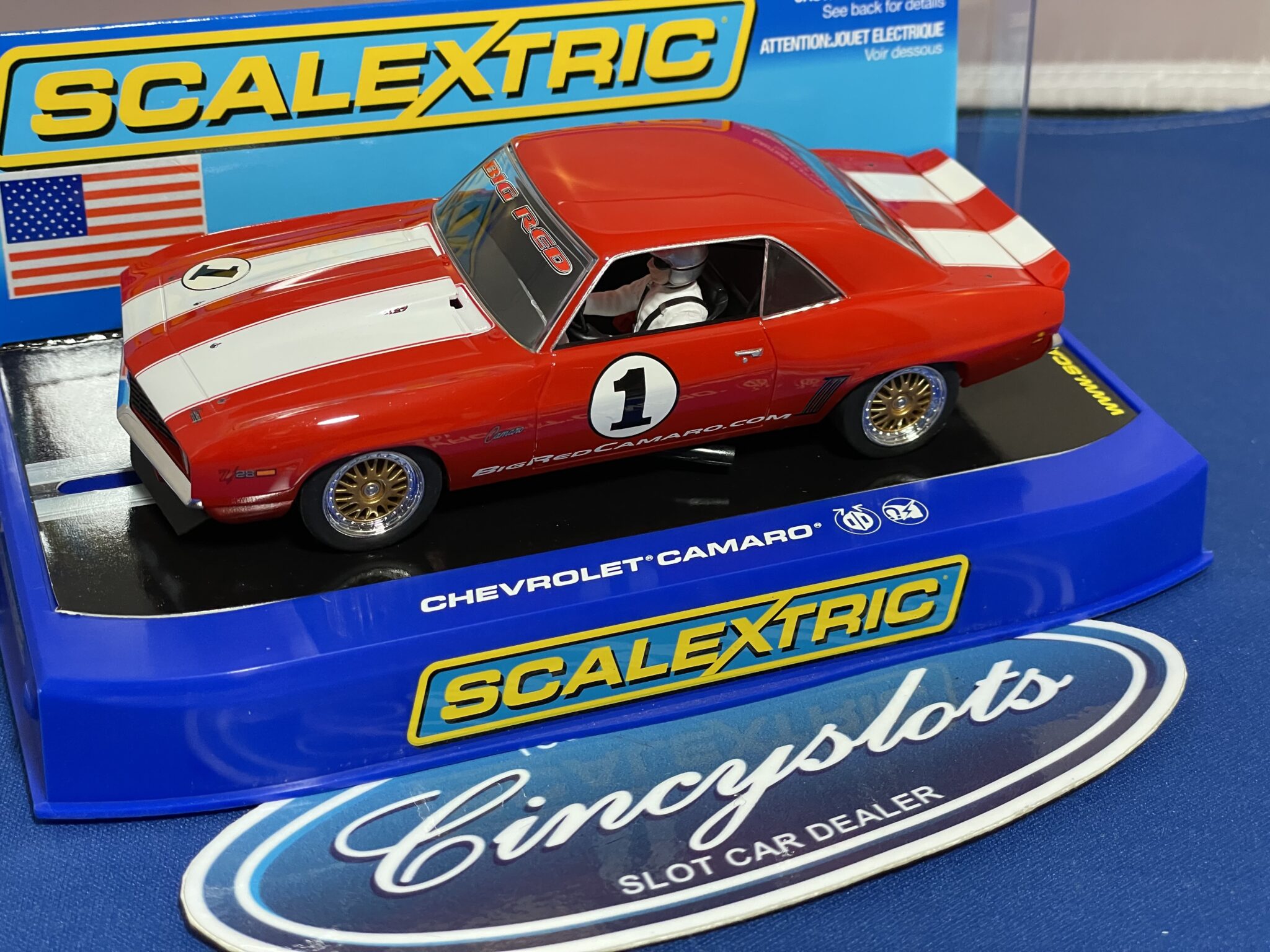 Scalextric C2975 Chevrolet Camaro BIG RED, Lightly Used.
