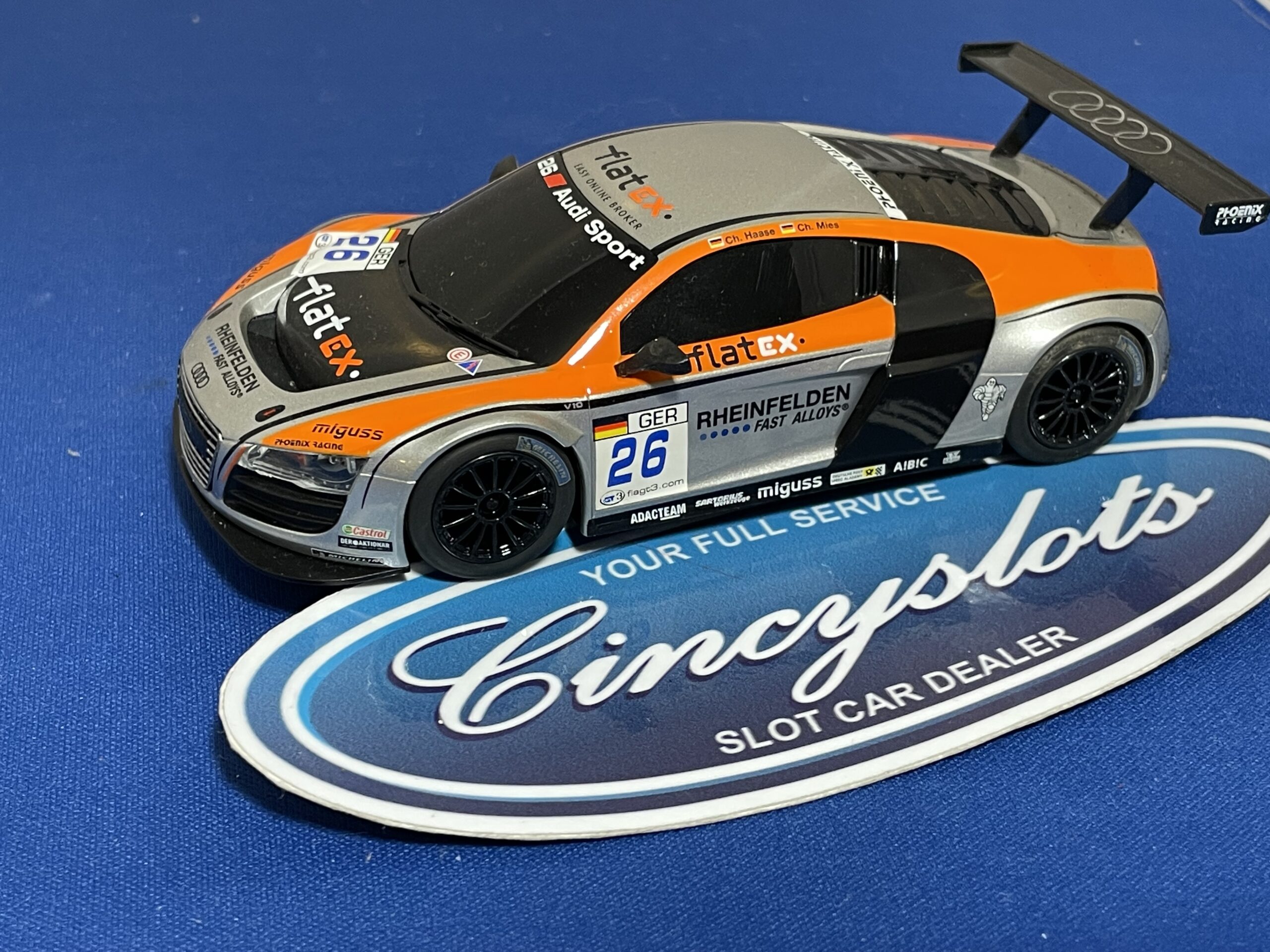 Scalextric Audi R8 FLATEX #26, Lightly Used.