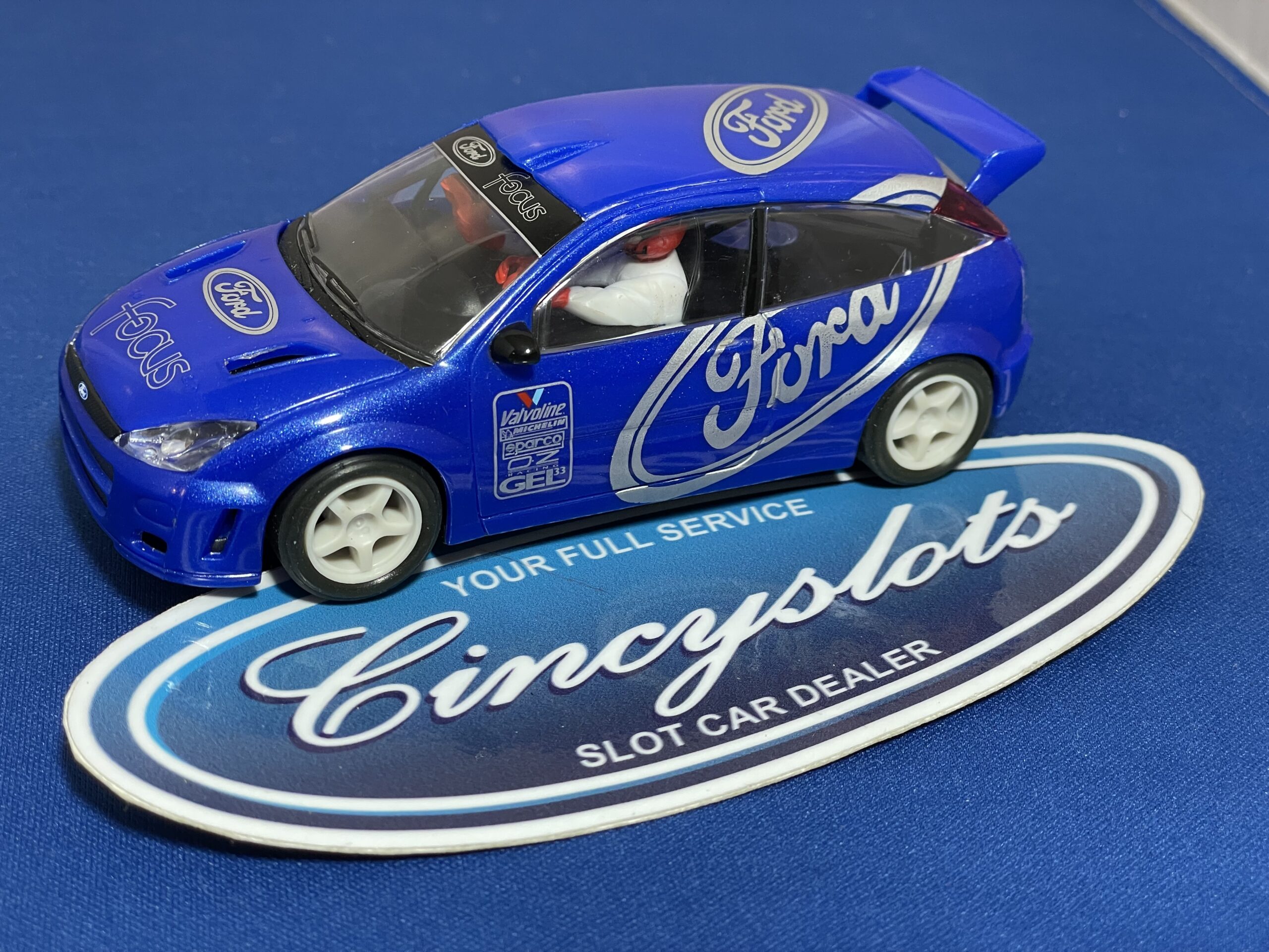 SCX Ford Focus Rally WRC Blue, Lightly Used.