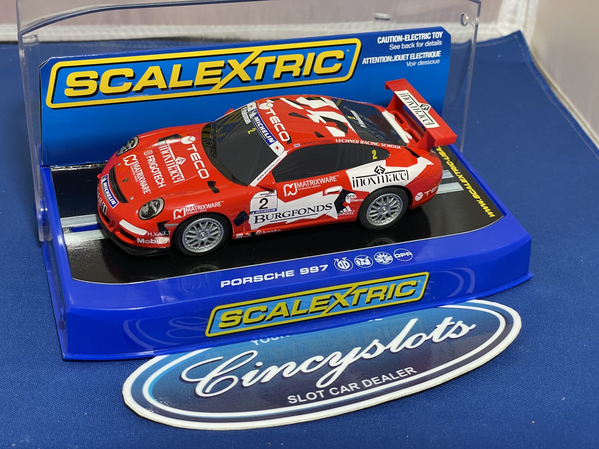 Scalextric C2899 Porsche 997 Lechner #2, Lightly Used.