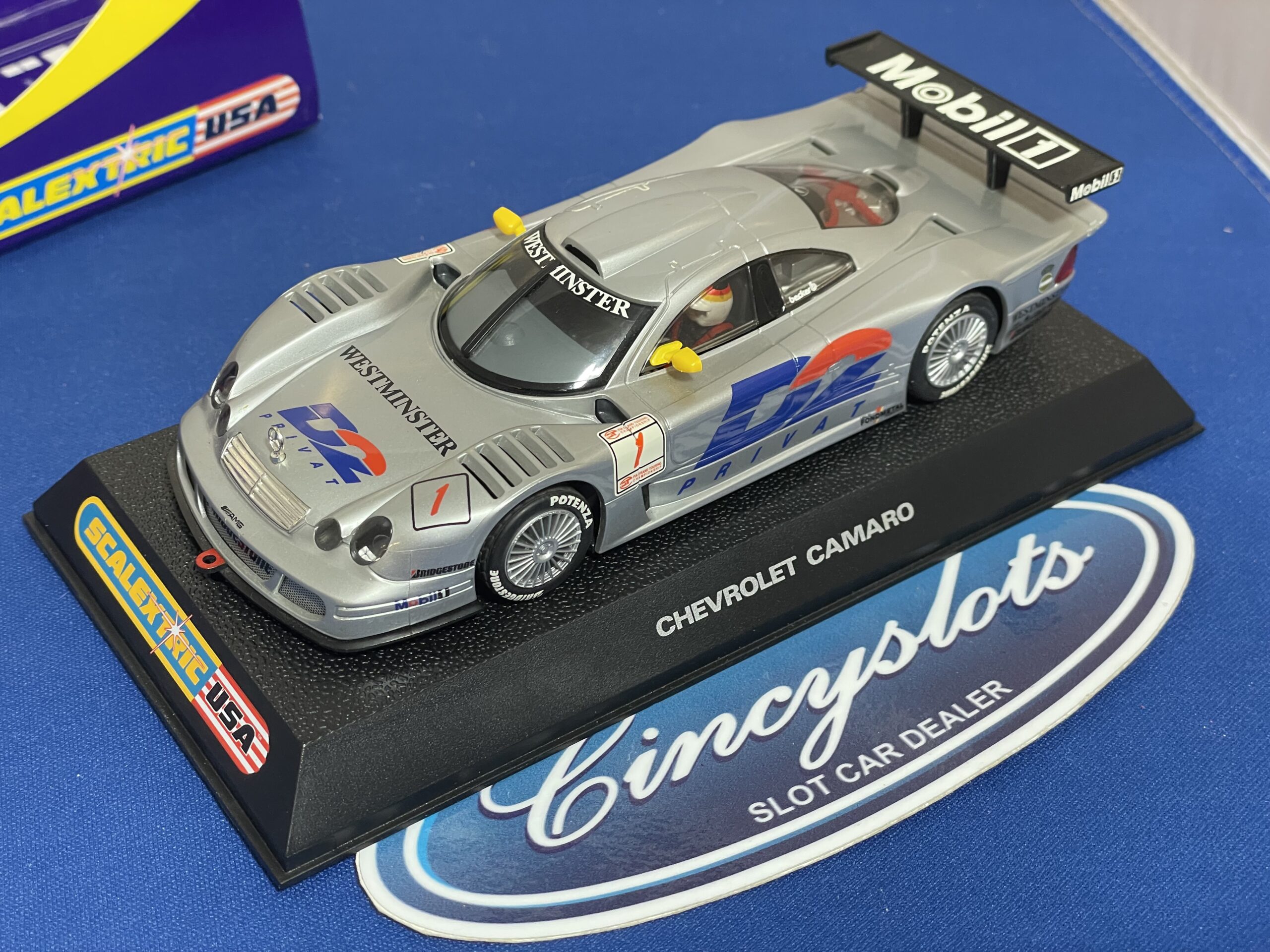 Scalextric Mercedes CLK WestMinster #1, Lightly Used 1/32 Slot Car.