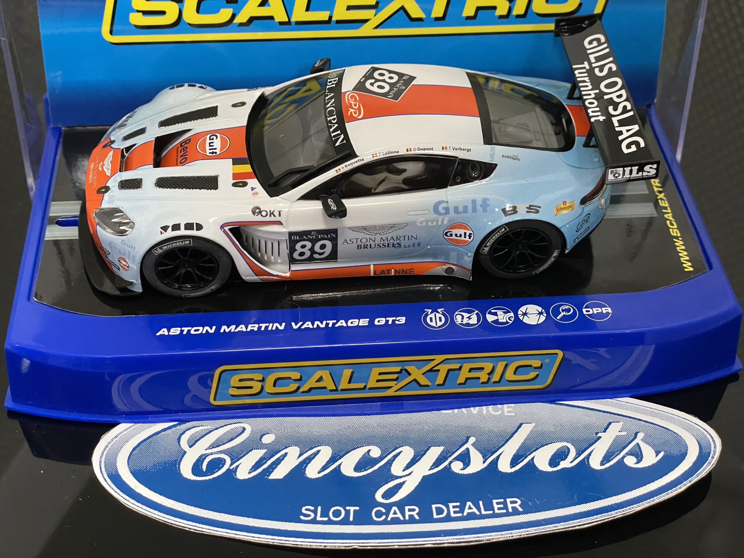 Scalextric C3622 Aston Martin Vantage Gulf 1/32 Slot Car.