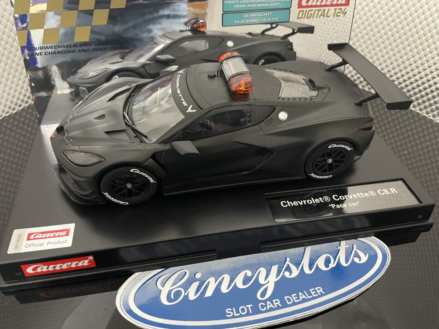 Carrera D124 23929 Chevrolet Corvette C8R Pace Car 1/24 Slot Car.