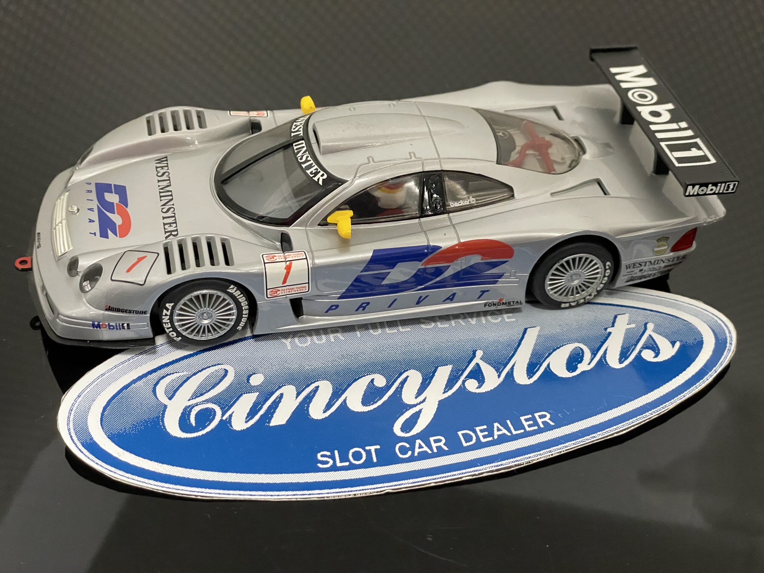 Scalextric Mercedes CLK D2 1/32 Slot Car, Lightly Used.