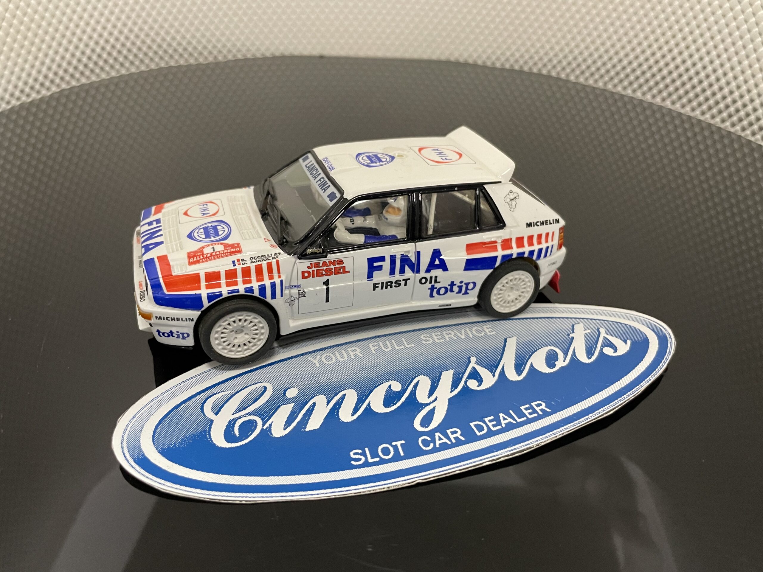 TEAM SLOT FINA Totip Lancia Delta 1/32 Slot Car, Used.