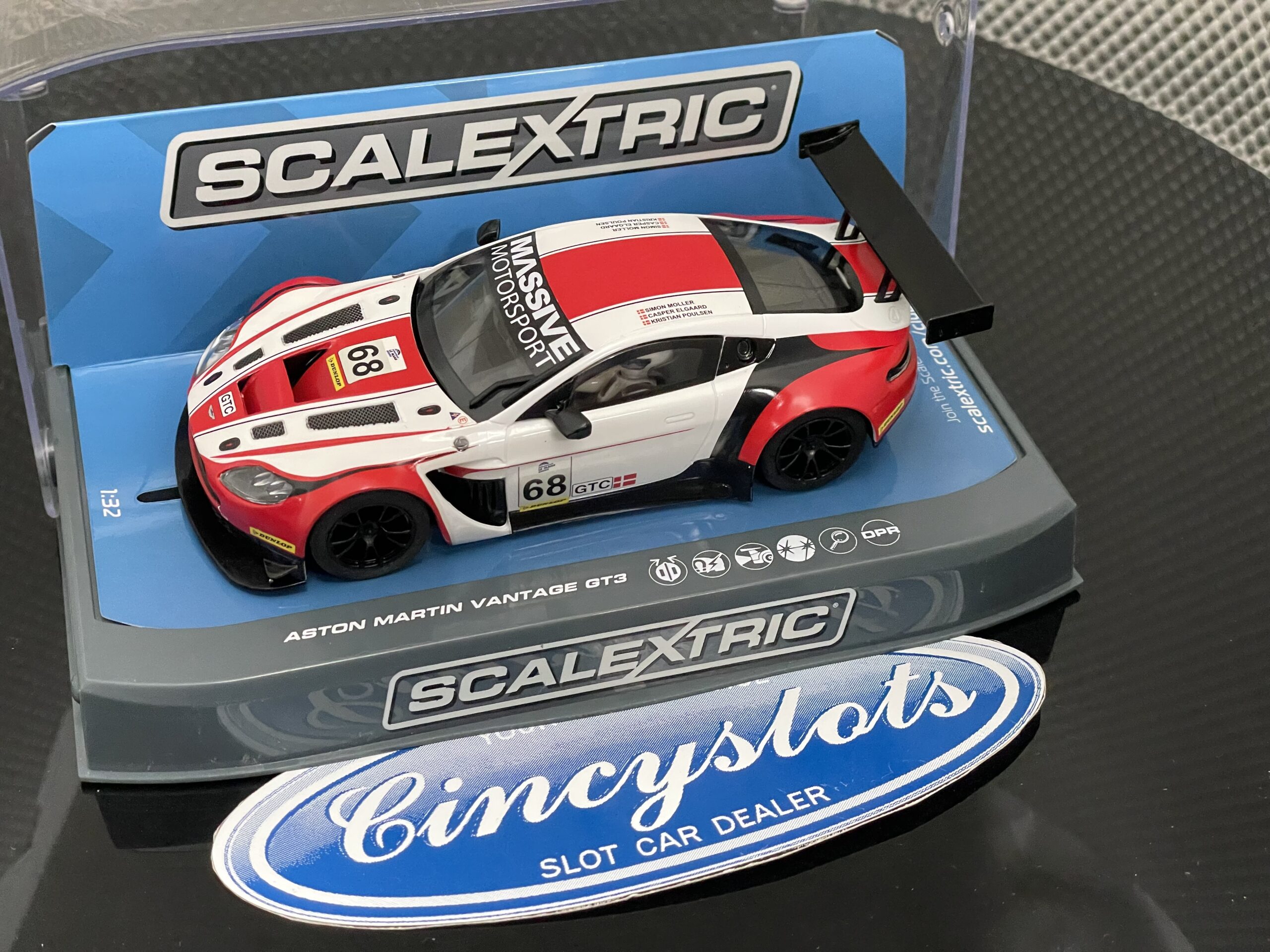 Scalextric C3719 Aston Martin Vantage, 1/32 Slot Car., Lightly Used.