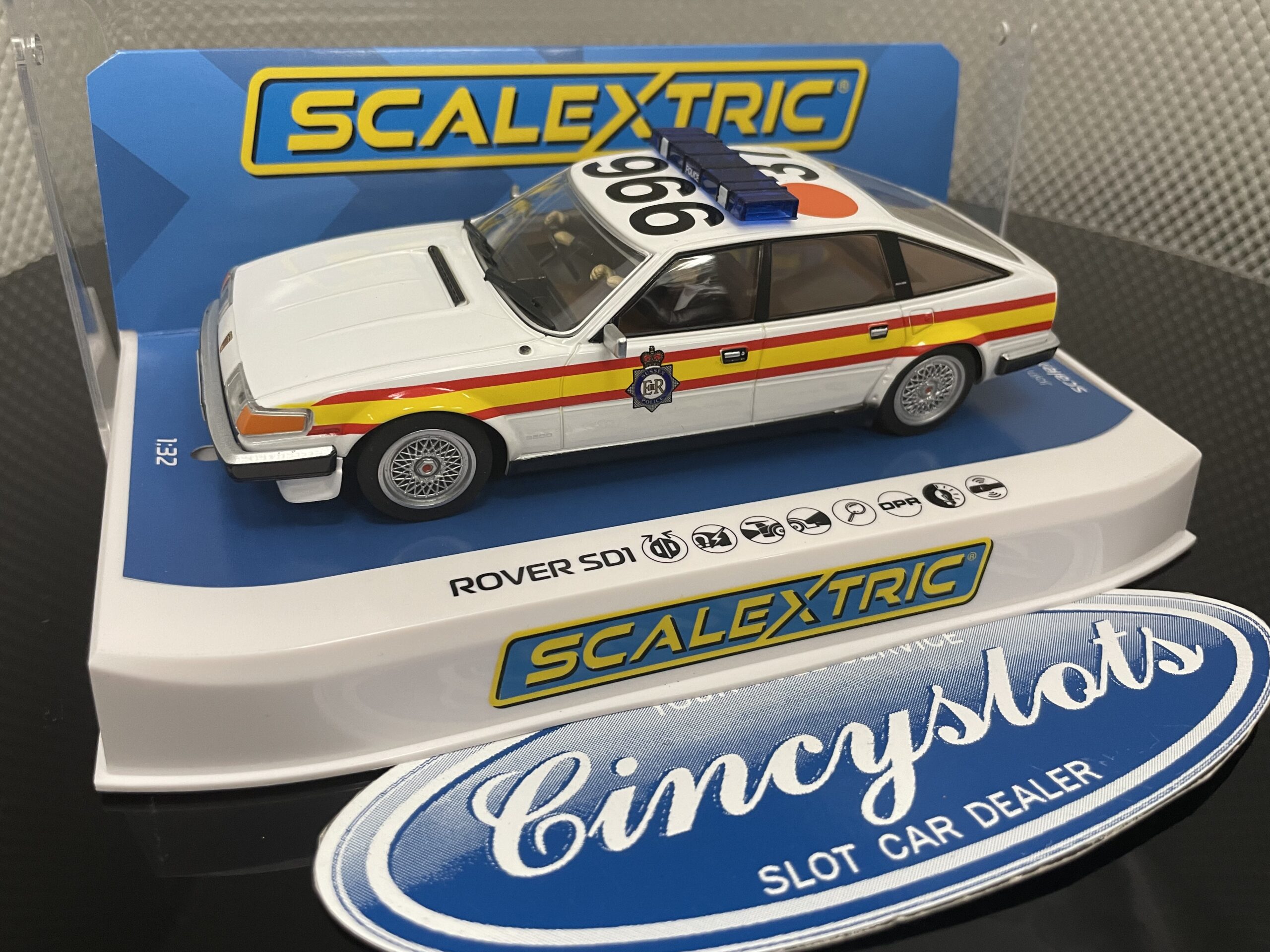 Scalextric C4342 Rover SD1 Police 1/32 Slot Car.