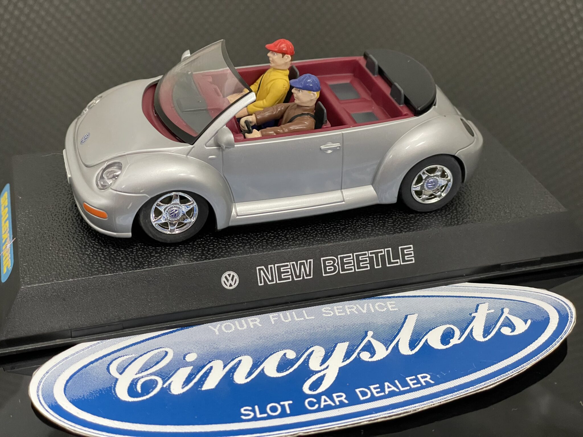 Scalextric VW Beetle Convertible Silver 1/32 Slot Car.