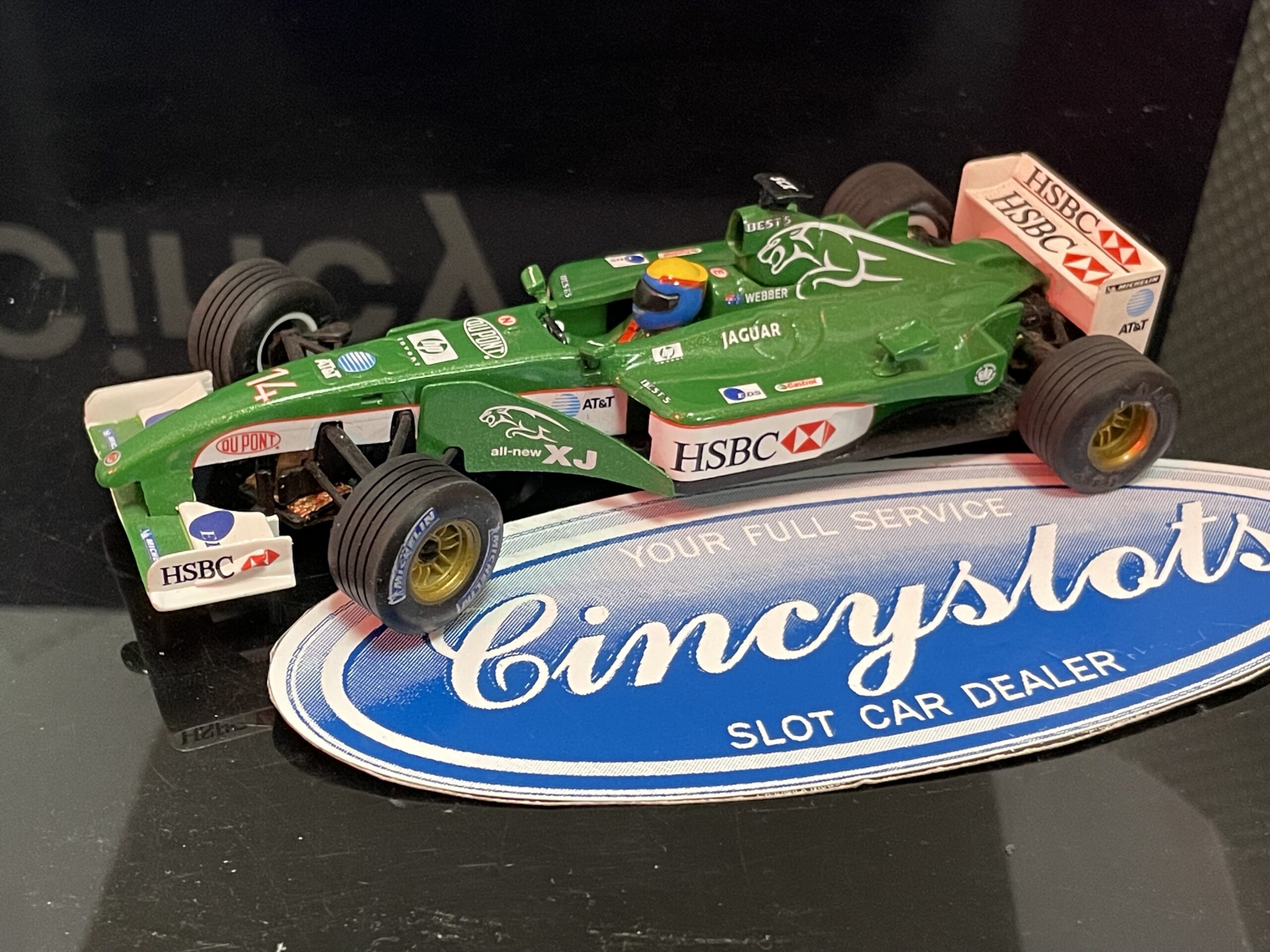 SCX 61150 Jaguar F1 1/32 Slot Car, Lightly Used.