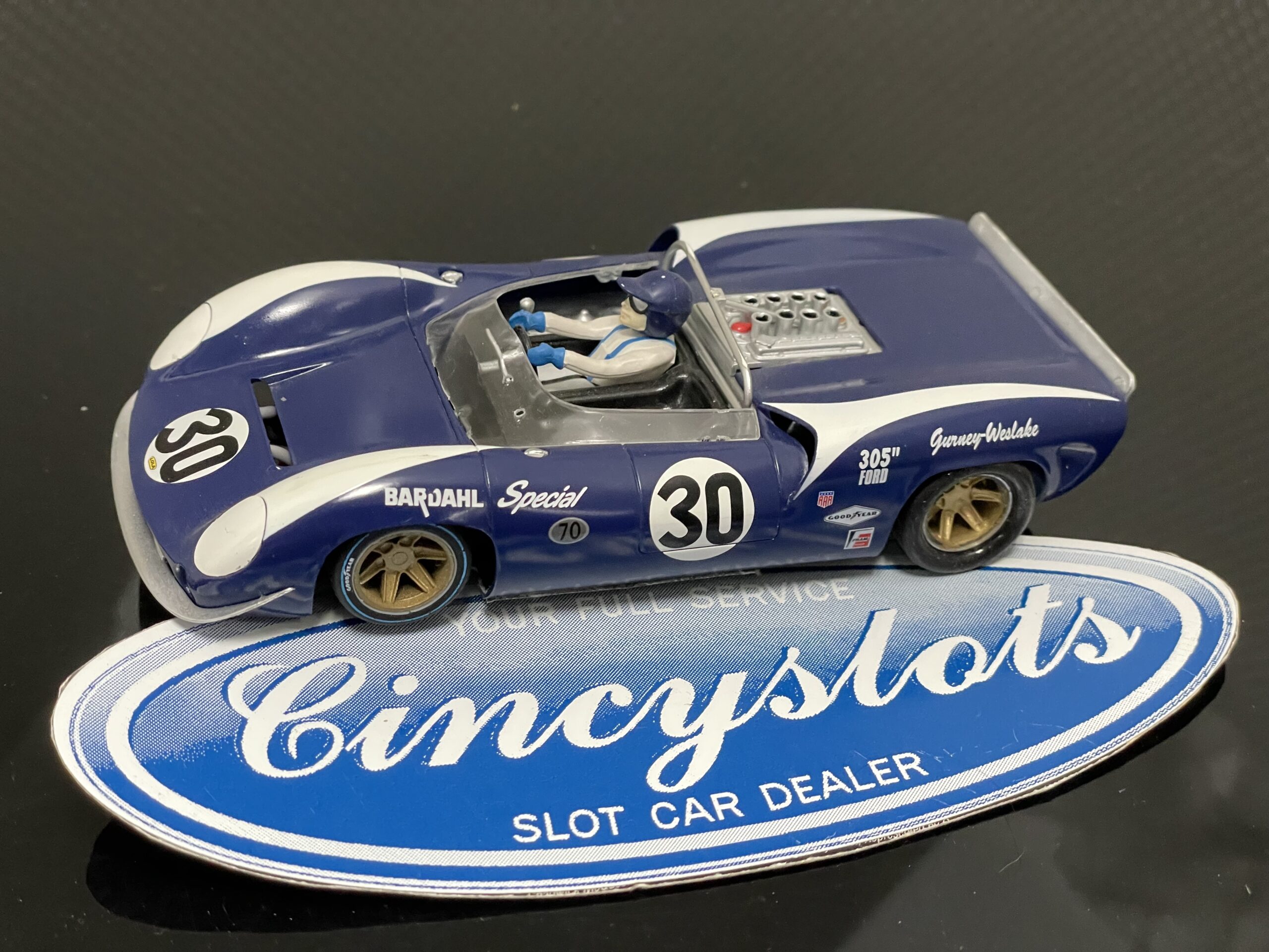 Thunderslot Lola Blue Gurney 1/32 Slot Car Used.