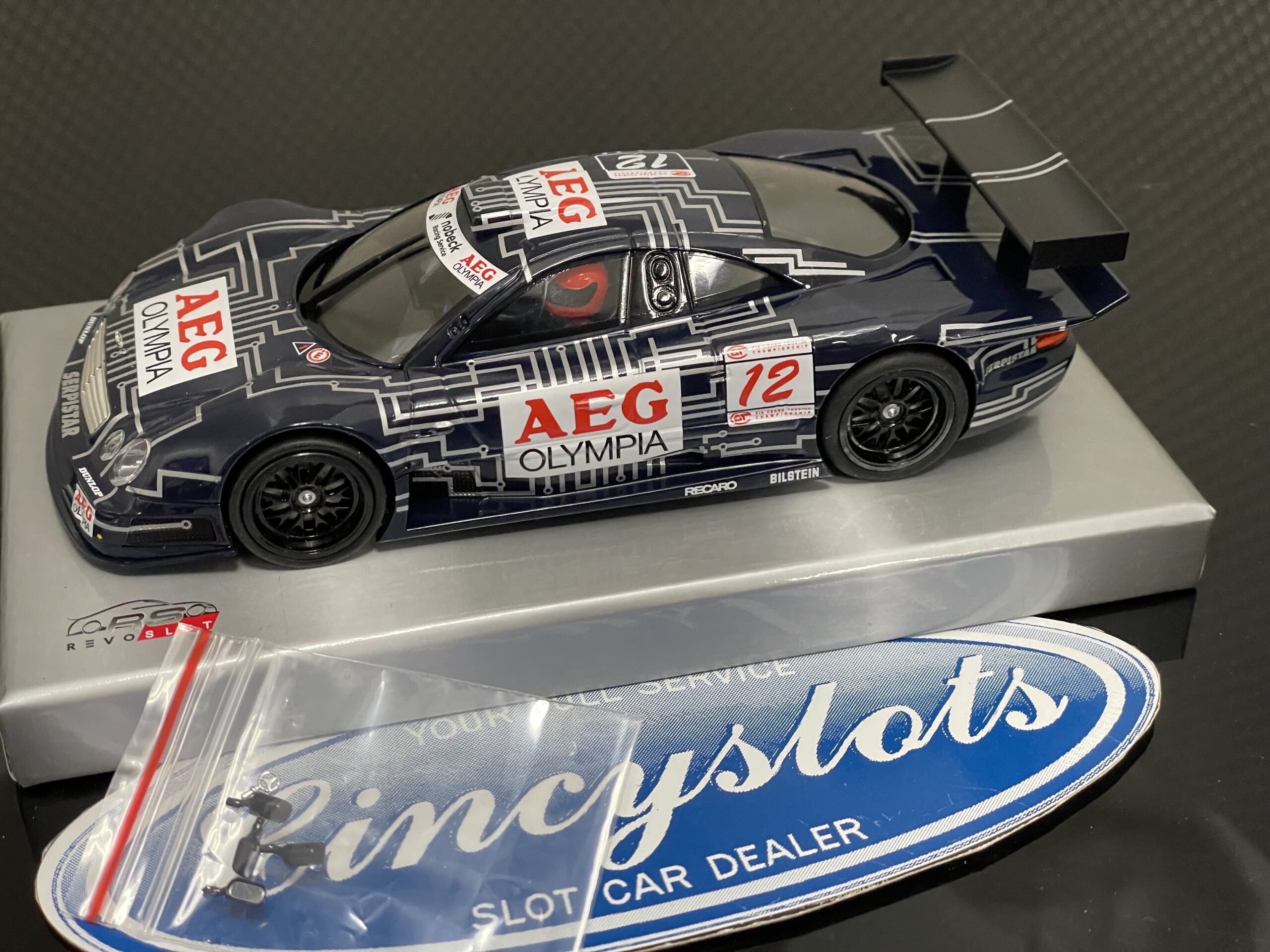 RevoSlot RS0197 Mercedes CLK GTR #12 AEG Olympia 1/32 Slot Car.