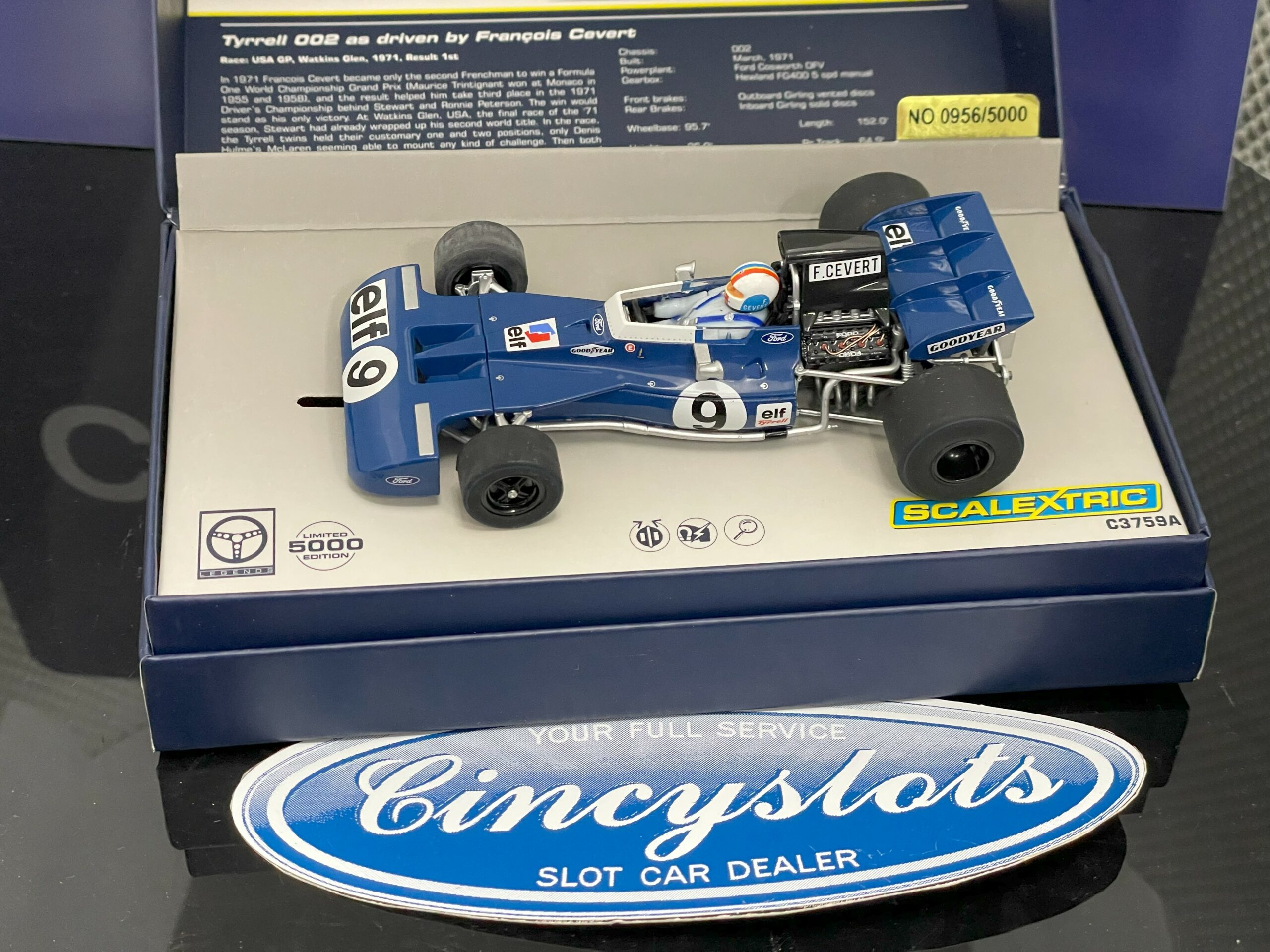 Scalextric C3759A Tyrrell 002 1/32 Slot Car.
