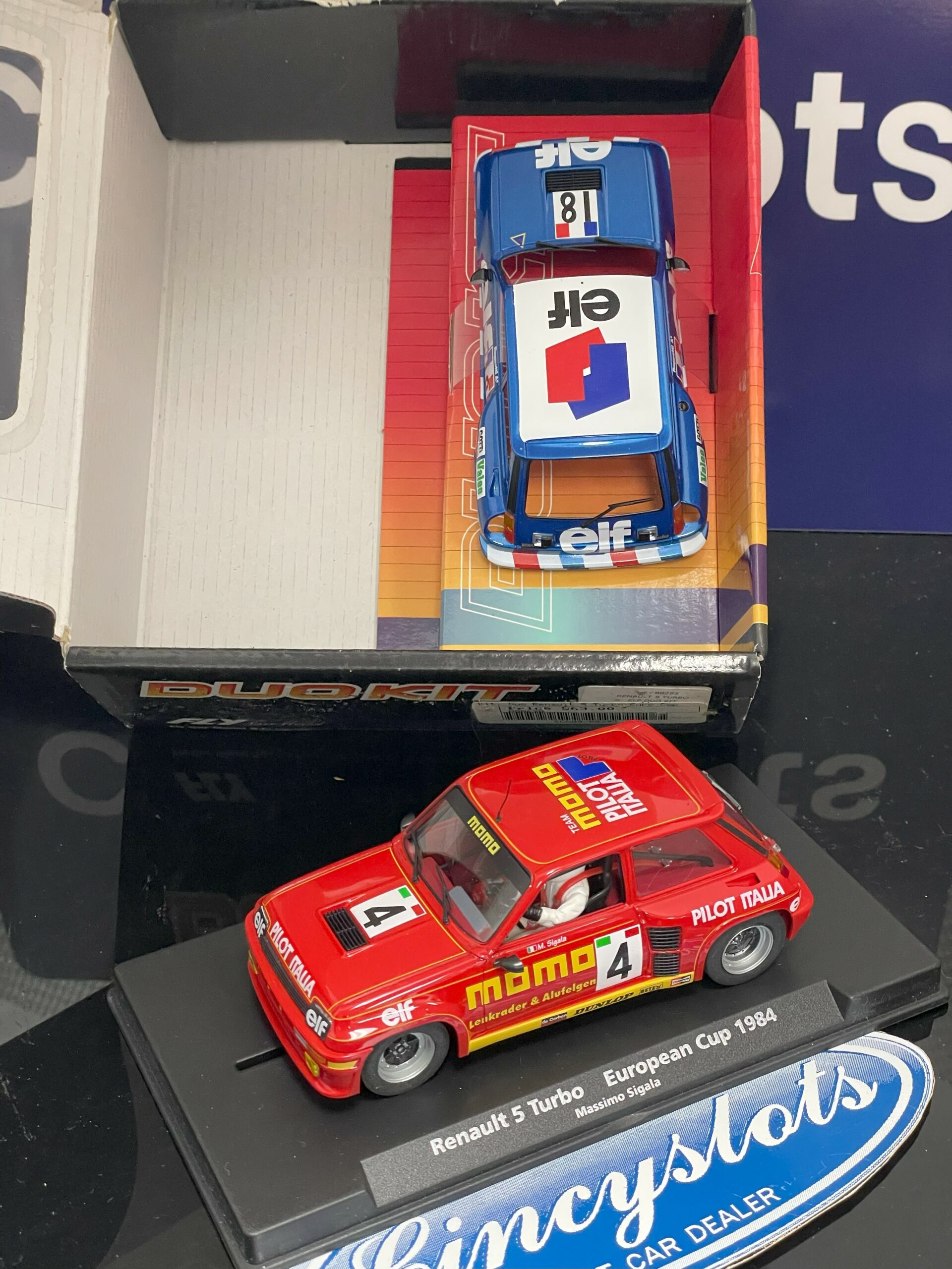 FLY 88293 Renault Turbo 5 MOMO & elf, 1/32 Slot Car. Lightly Used
