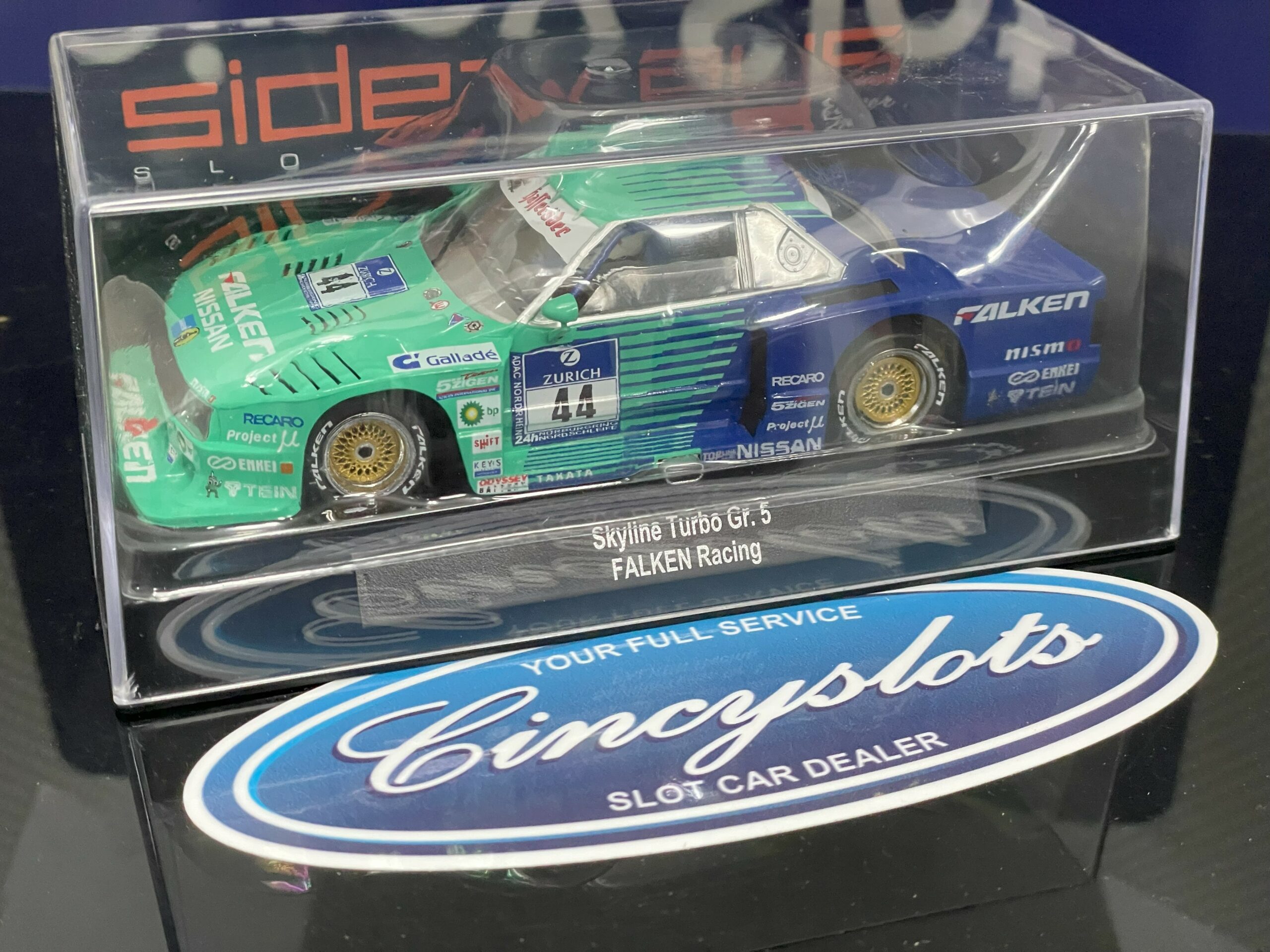 Sideways FC05 Nissan Skyline Gr5 Falken 1/32 Slot Car.