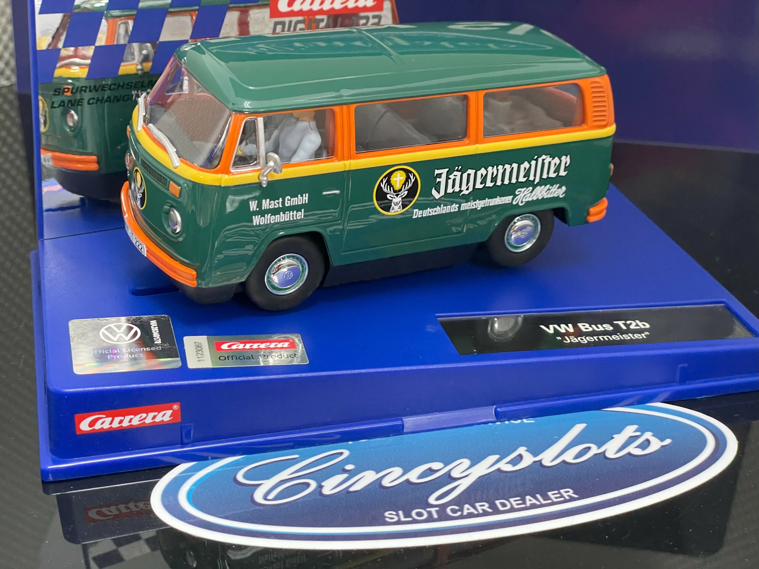 Carrera D132 32034 VW T2B VW Jägermeister Bus 1/32 Slot Car.